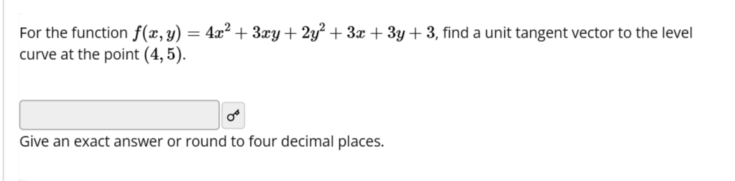 Solved For the function f(x,y)=4x2+3xy+2y2+3x+3y+3, ﻿find a | Chegg.com