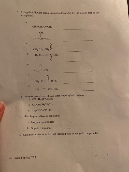 си, -е-он 4. Using the following organic compound | Chegg.com