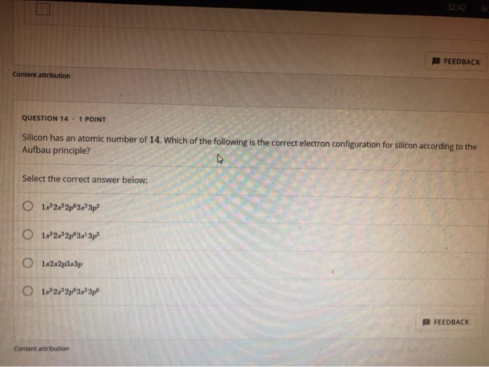 Solved 32:42 FEEDBACK Content attribution QUESTION 14.1 | Chegg.com