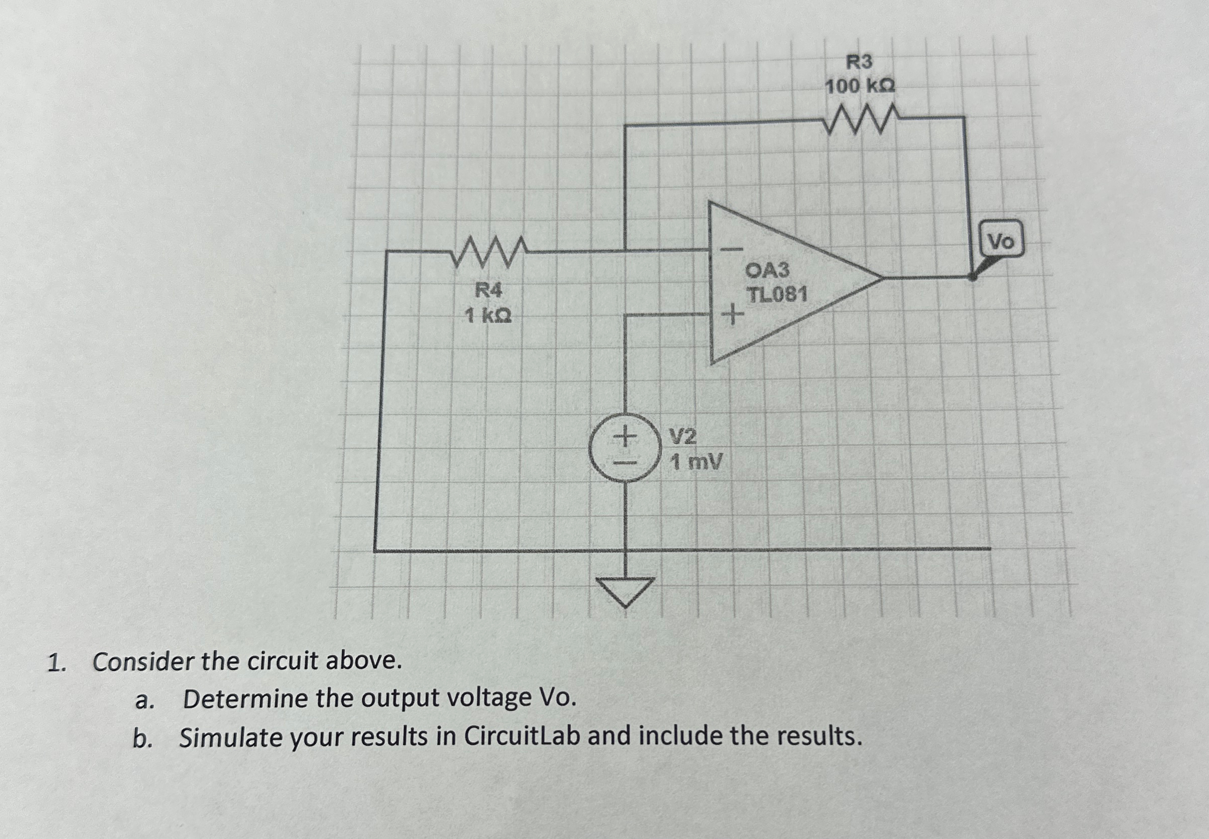Solved Consider the circuit above.a. ﻿Determine the output | Chegg.com