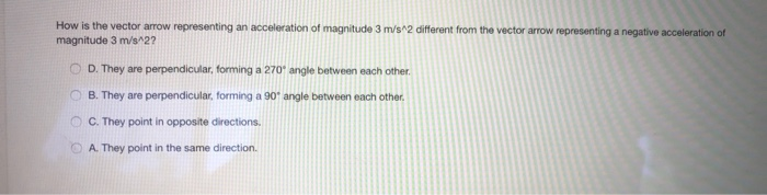 Solved How is the vector arrow representing an acceleration | Chegg.com