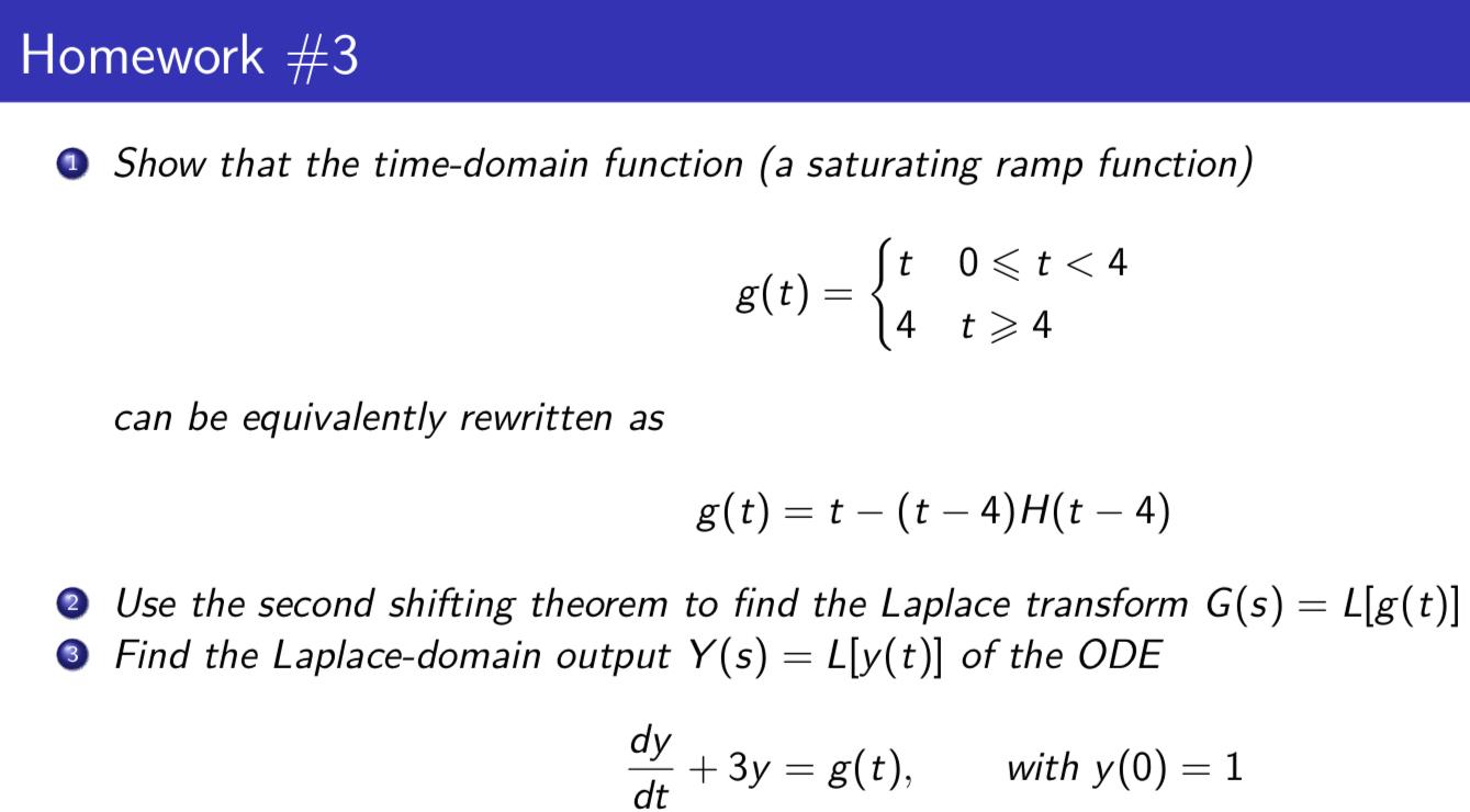 Solved Homework #3(1) ﻿Show that the time-domain function (a | Chegg.com