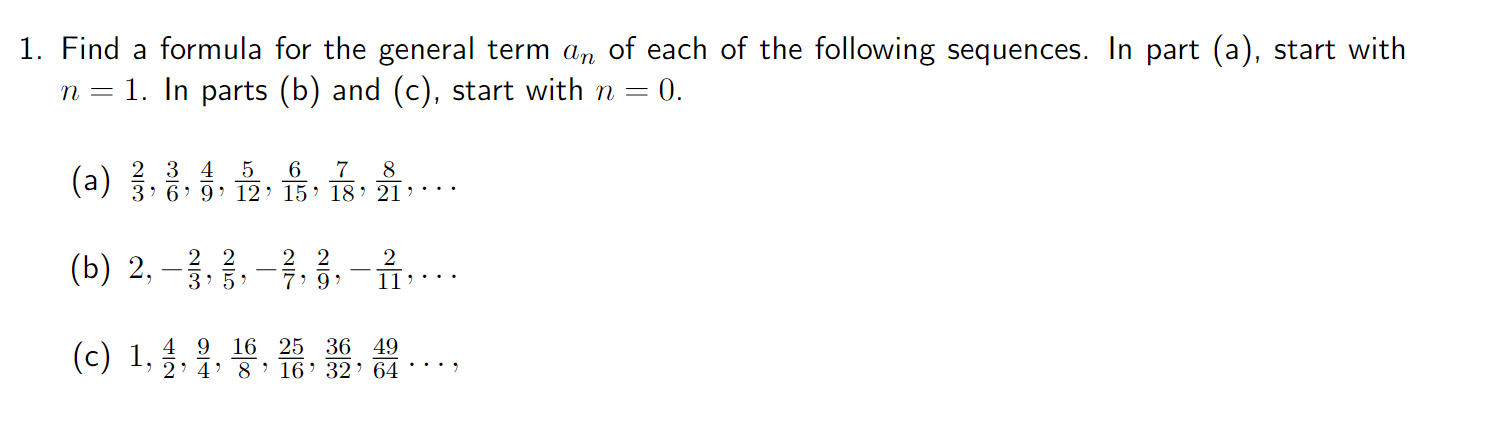 Solved Find a formula for the general term an ﻿of each of | Chegg.com