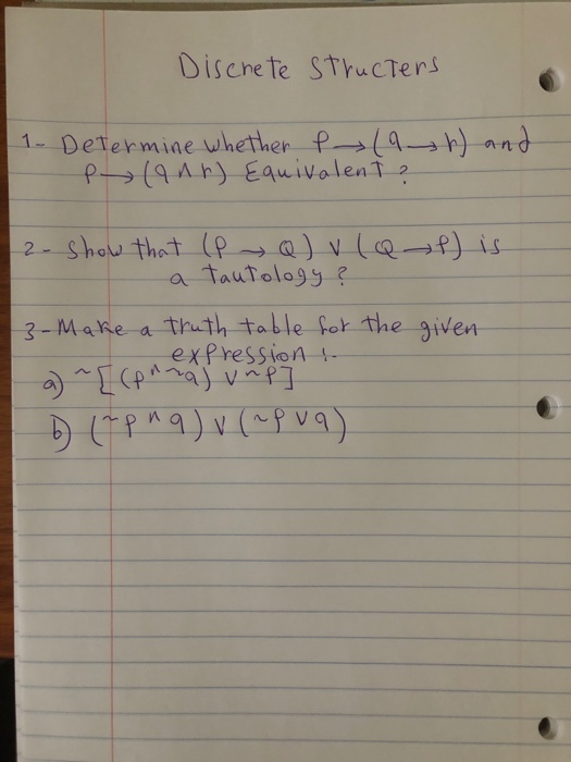 Solved Dischete Structers 1 Determine Whether P 19h And 2646