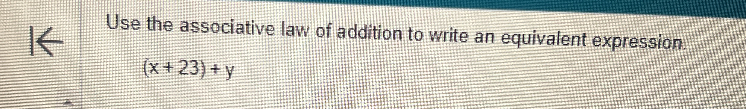 Solved Use the associative law of addition to write an | Chegg.com