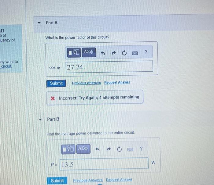 Solved A series ac circuit contains a 150 ohms resistor, a | Chegg.com