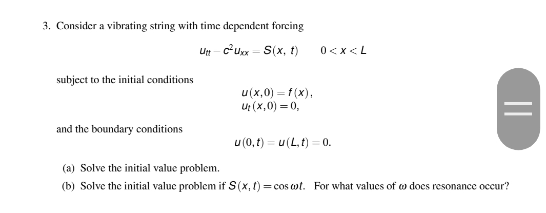 Solved Consider a vibrating string with time dependent | Chegg.com