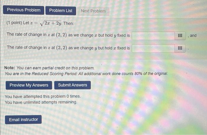 Solved Previous Problem Problem List Next Problem (1 point) | Chegg.com