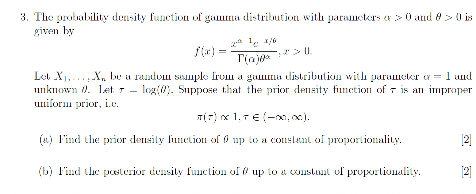 Solved The probability density function of gamma | Chegg.com