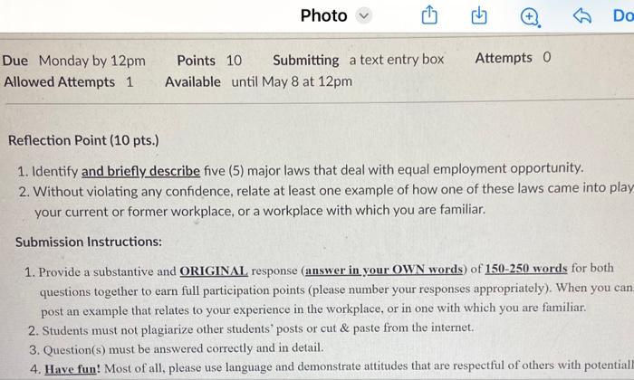 Due Monday by 12pm Points 10 Submitting a text | Chegg.com