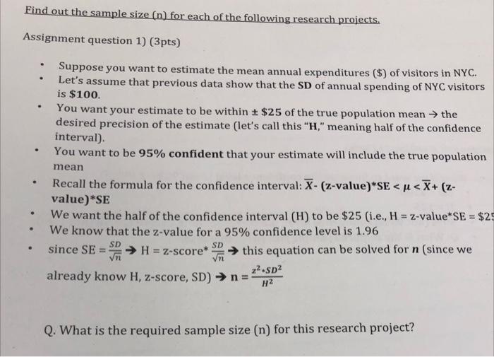Solved Assignment question 1) (3pts) - Suppose you want to | Chegg.com