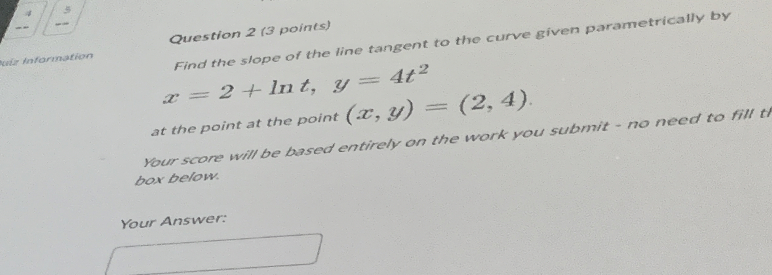 Solved Question 2 (3 points)Find the slope of the line | Chegg.com Solved Question 2 (3 points)Find the slope of the line | Chegg.com