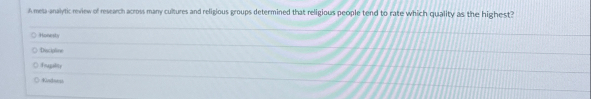 Solved A meta analytic review of research across many | Chegg.com