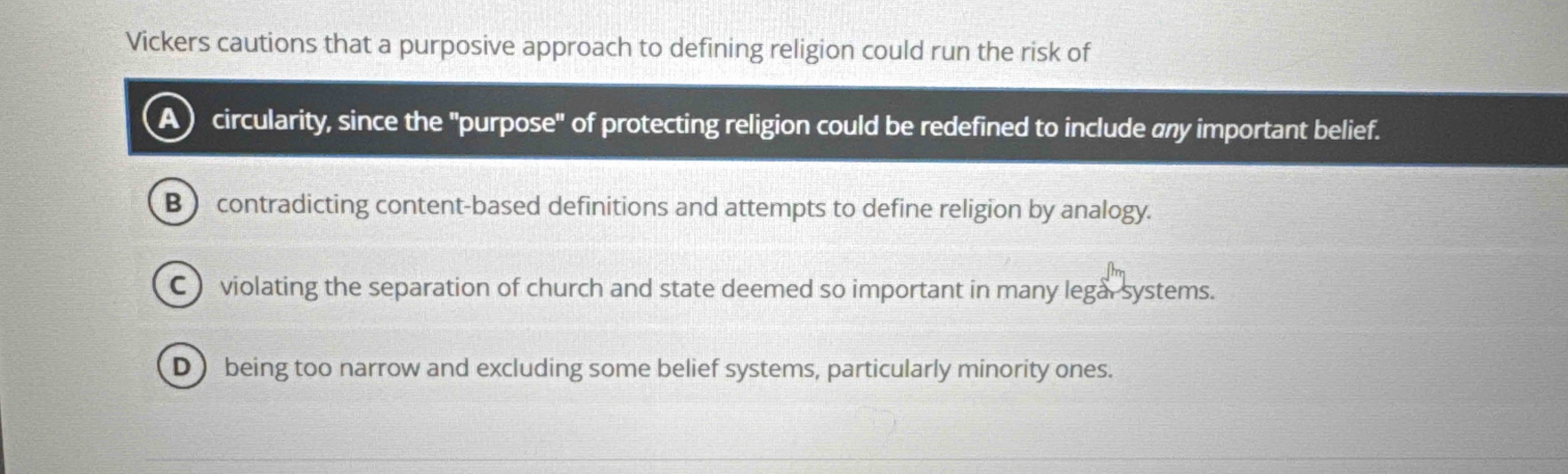 Solved Vickers cautions that a purposive approach to | Chegg.com