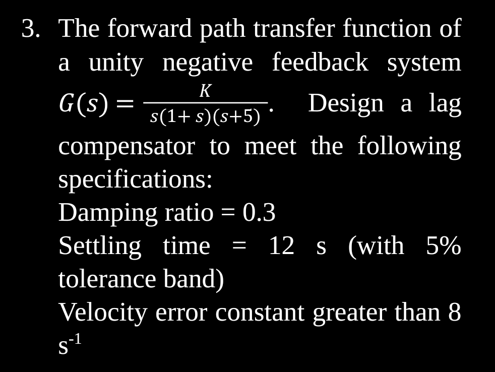 Solved The forward path transfer function of a unity | Chegg.com
