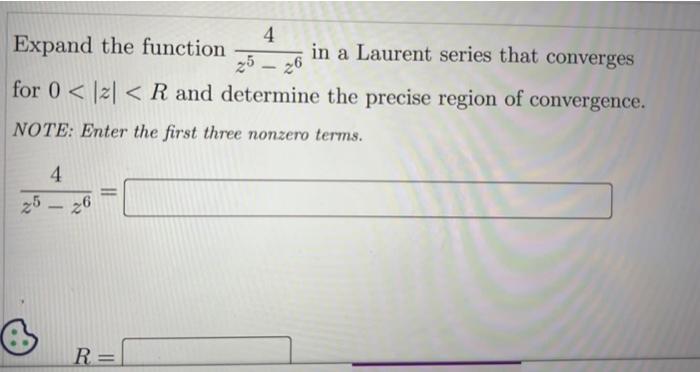 Solved Expand the function z5−z64 in a Laurent series that | Chegg.com