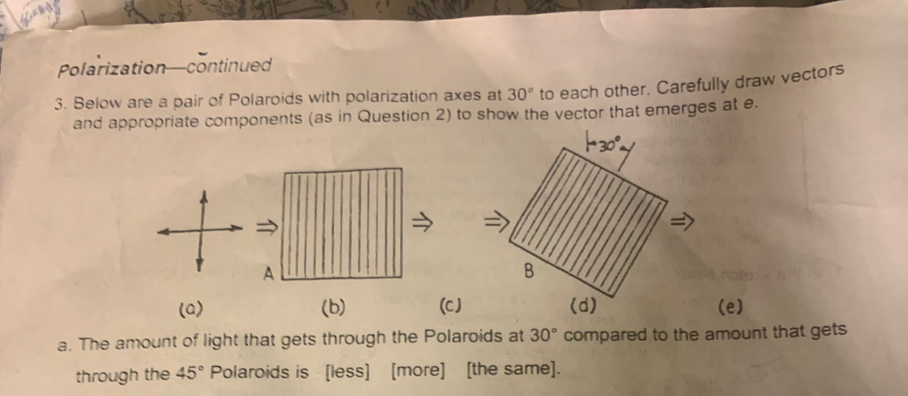 Solved polarization-continued3. ﻿Selow are a pair of | Chegg.com