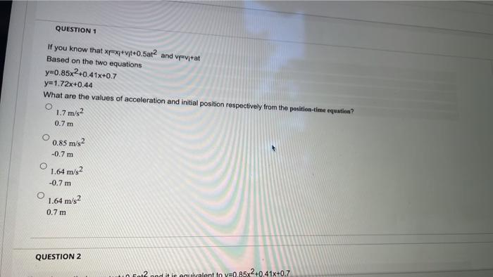 Solved If you know that xf=xi+vit+0.5at2 and vjpvi+at Based | Chegg.com
