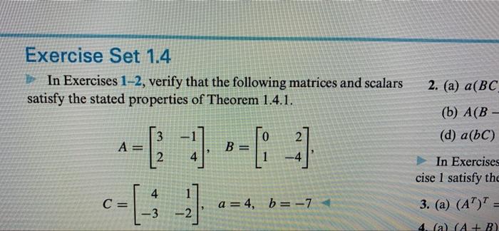 Solved Exercise Set 14 In Exercises 1 2 Verify That The 
