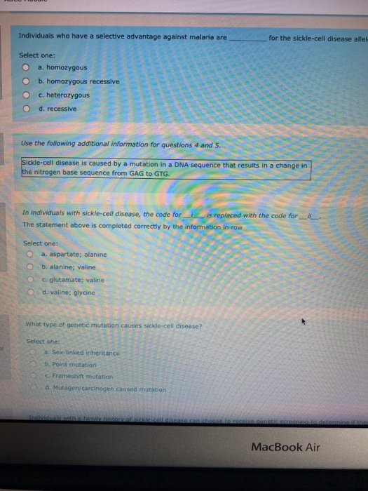 Solved Individuals who have a selective advantage against | Chegg.com