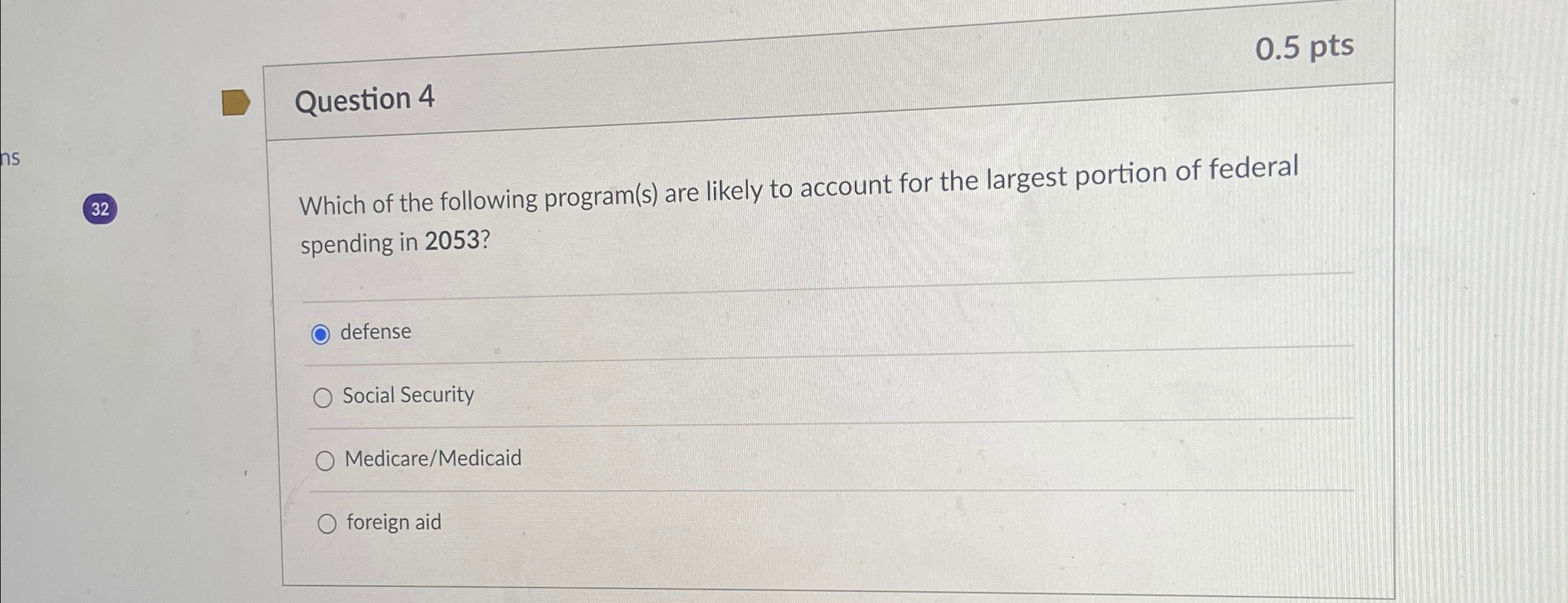 Solved Question 40.5ptsWhich of the following program(s) | Chegg.com