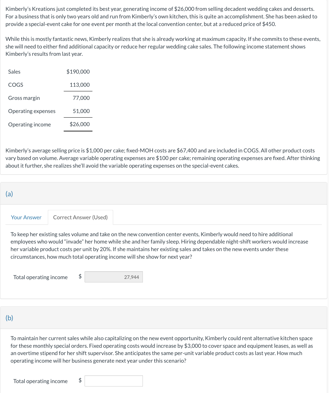 Solved Kimberly's Kreations just completed its best year, | Chegg.com