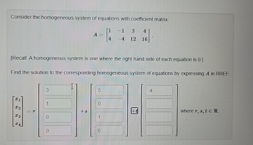 Consider the homogeneous system of equations with | Chegg.com