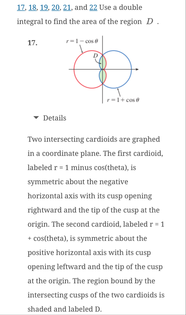 Solved Use a double integral to find the area of the region | Chegg.com