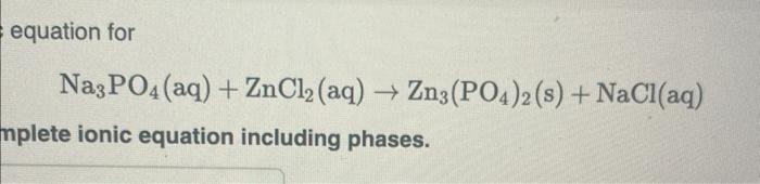 Solved The balanced complete ionic equation (including | Chegg.com