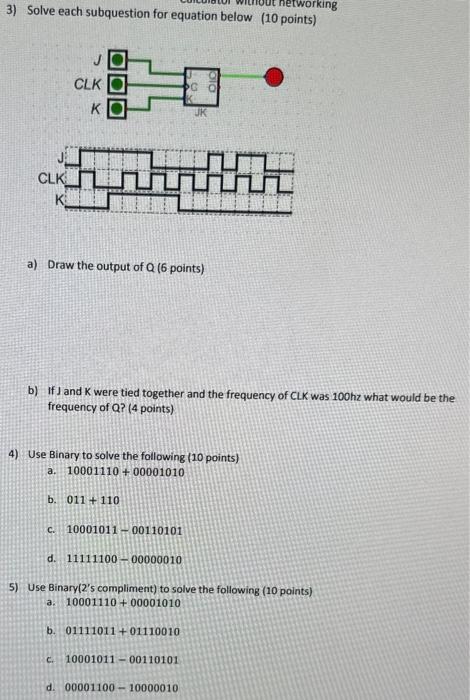 Solved 1) Solve each subquestion for equation below (10 | Chegg.com