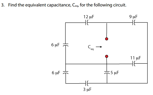 Solved Find the equivalent capacitance, Ceq, ﻿for the | Chegg.com