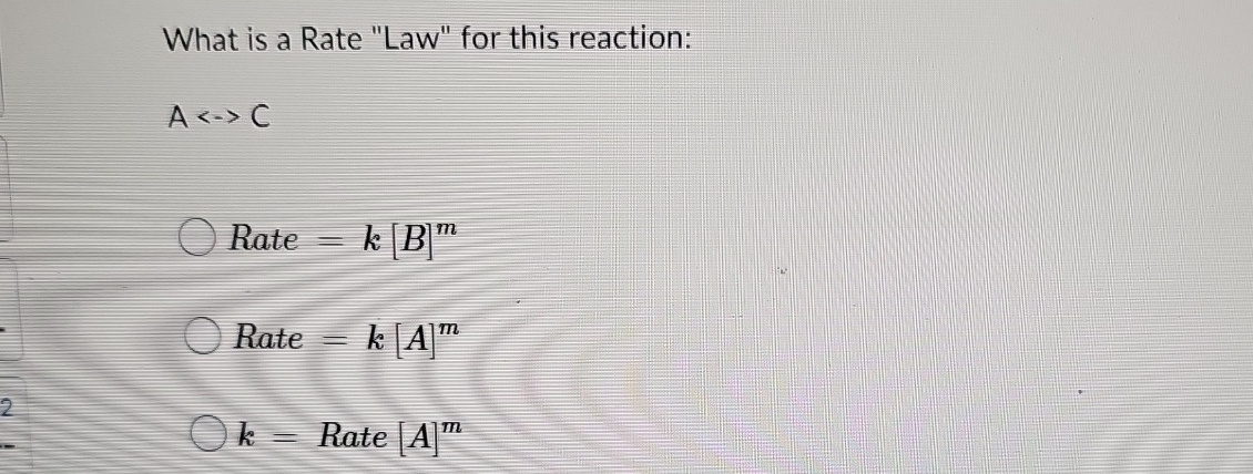 Solved What is a Rate "Law" for this reaction:AharrCRate | Chegg.com