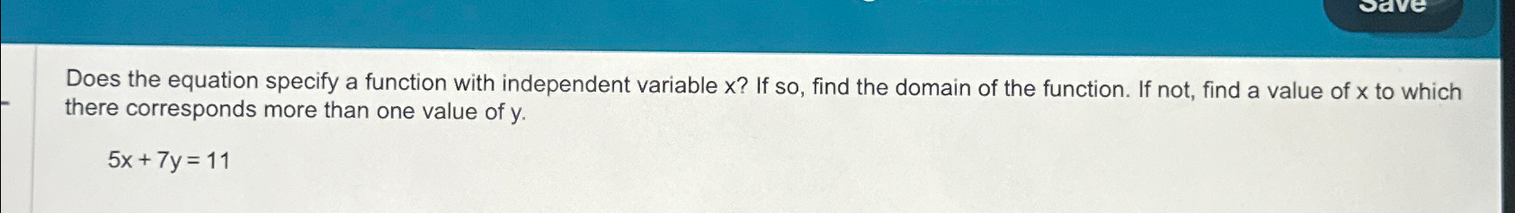 Solved Does the equation specify a function with independent | Chegg.com