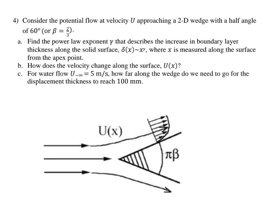 Solved 4) Consider the potential flow at velocity U | Chegg.com