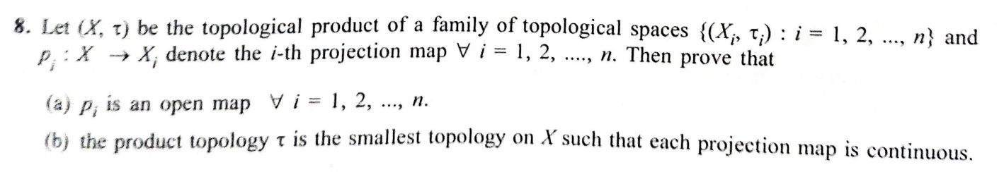 Solved Let (x,τ) ﻿be the topological product of a family of | Chegg.com