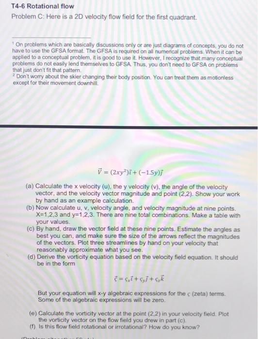 T4-6 Rotational flow Problem C: Here is a 2D velocity | Chegg.com