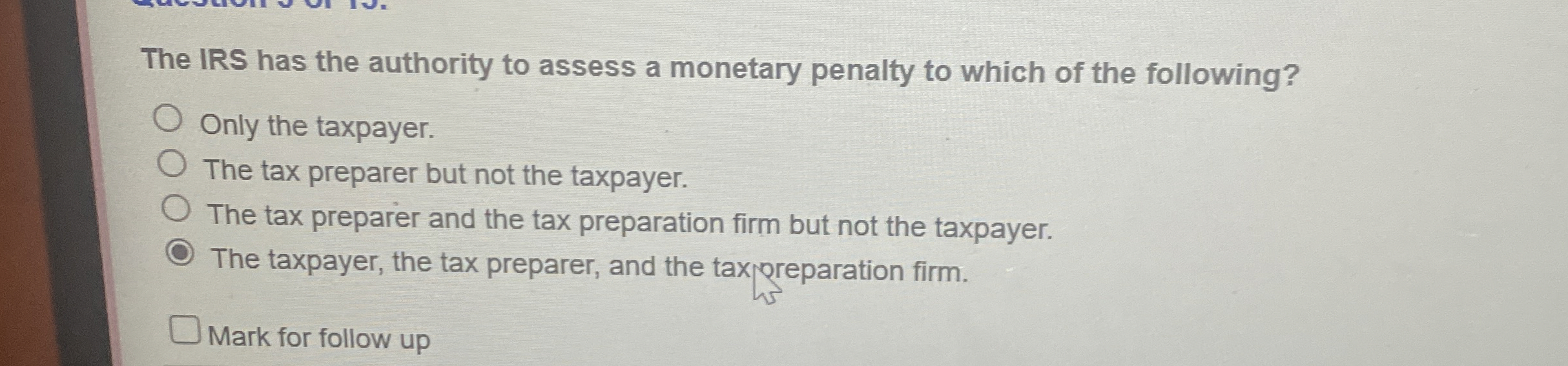 Solved Question 2 ﻿of 15.Monica is a first-year tax preparer | Chegg.com
