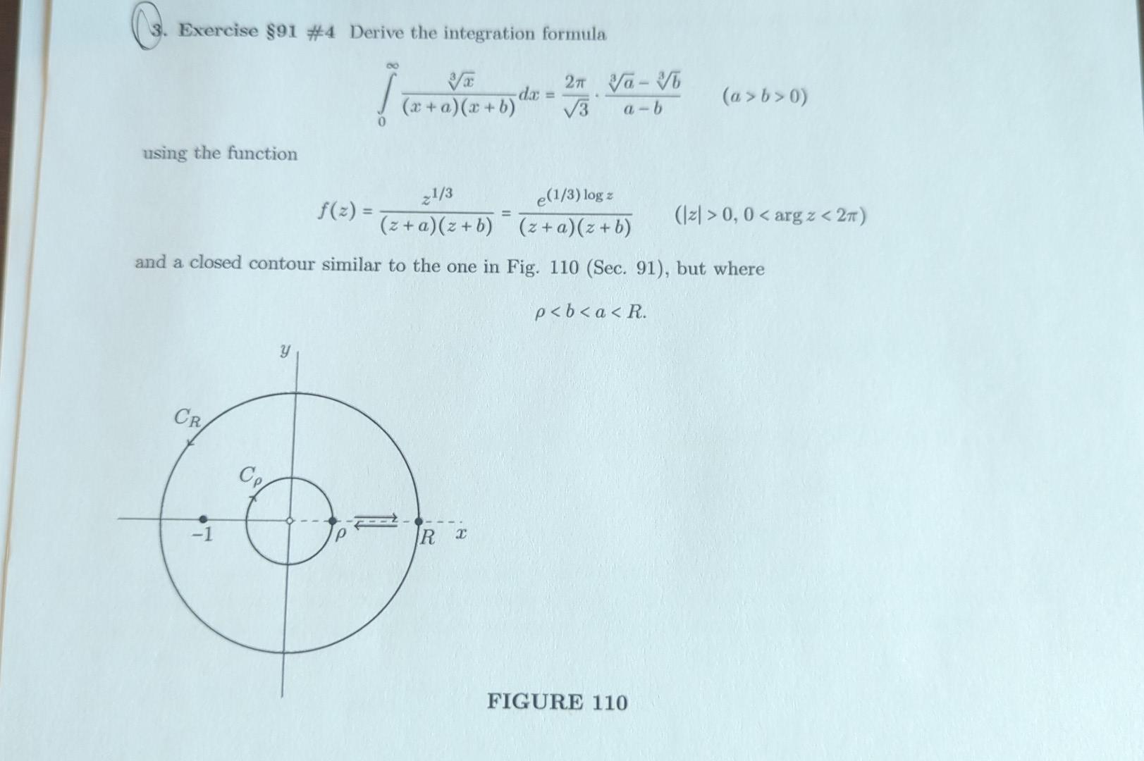 Solved (3. Exercise §91#4 Derive the integration formula | Chegg.com