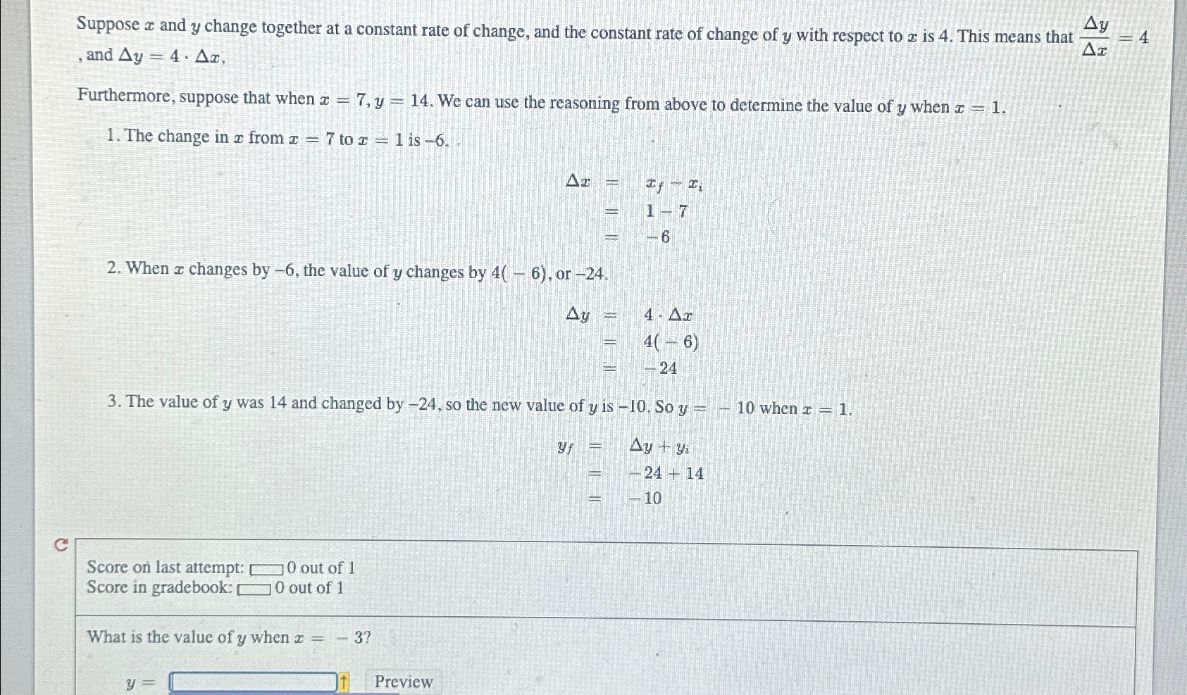 Solved Suppose x ﻿and y ﻿change together at a constant rate | Chegg.com