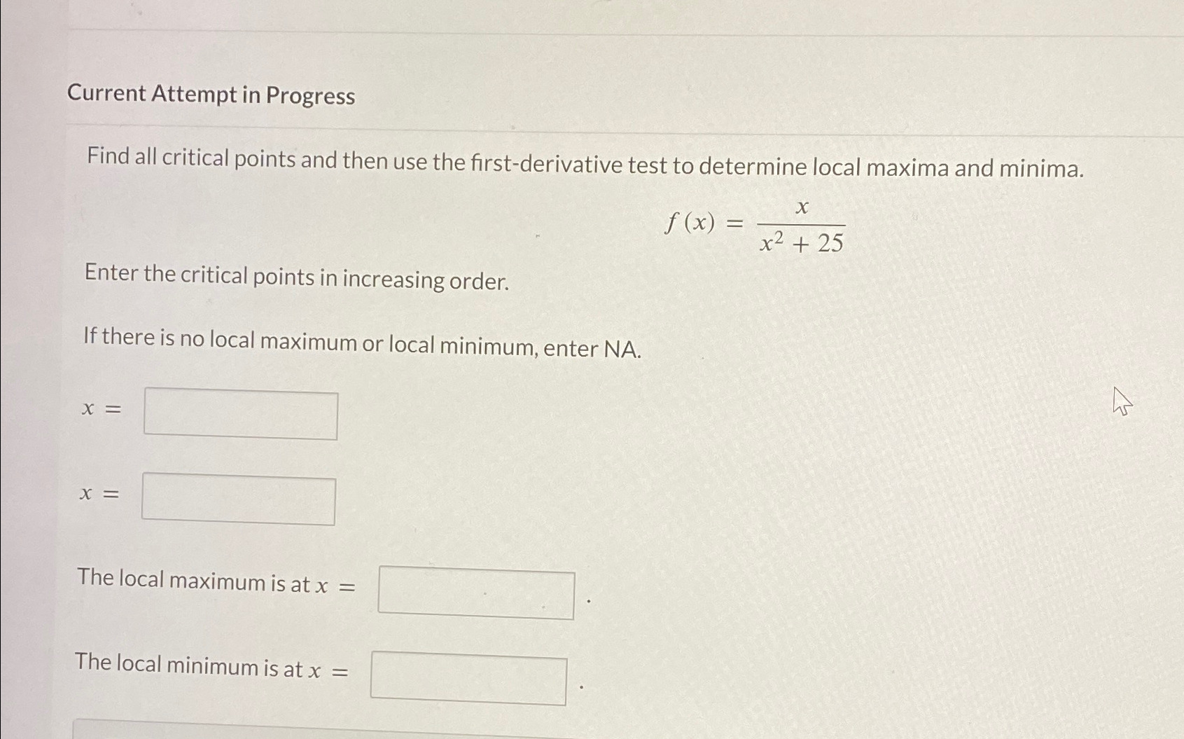 Solved Current Attempt in ProgressFind all critical points | Chegg.com