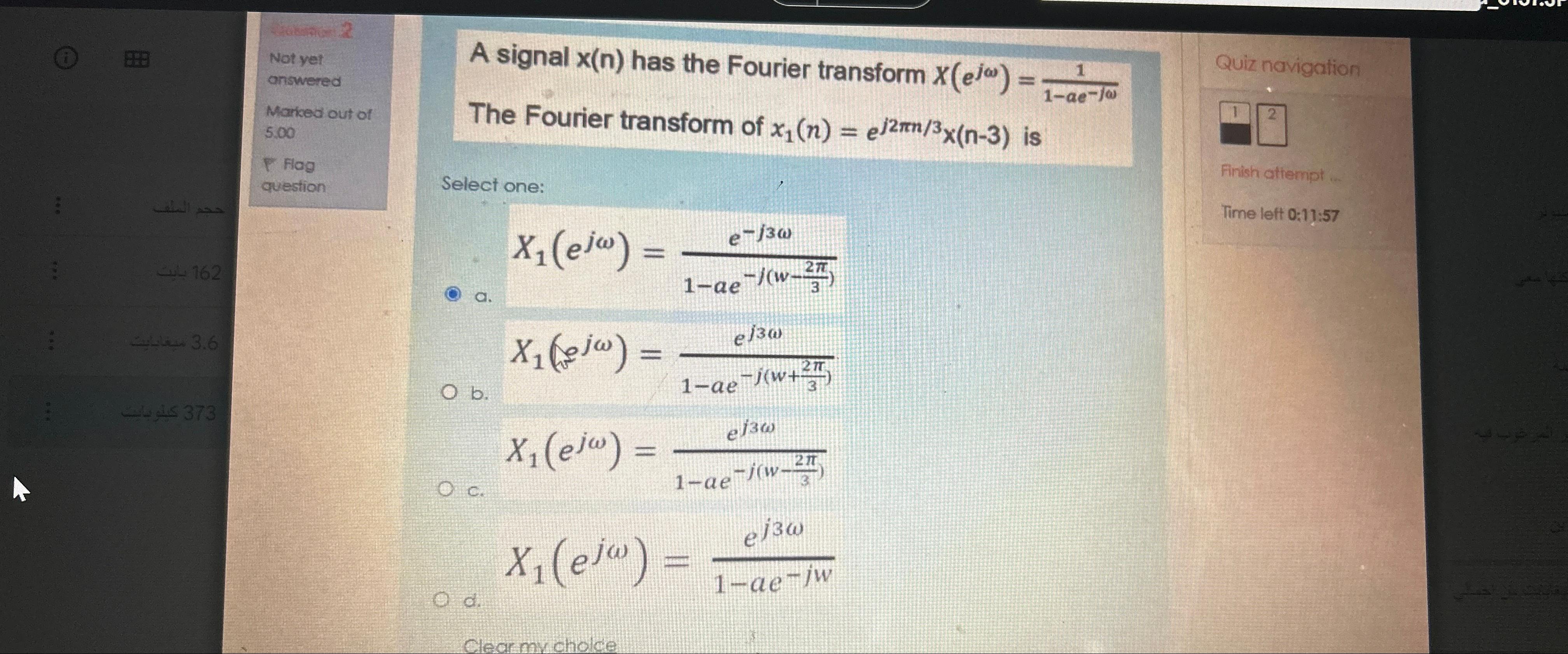 Solved A signal x(n) ﻿has the Fourier transform | Chegg.com