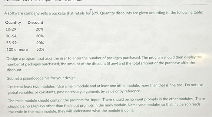 Solved A software company sells a package that retails for | Chegg.com
