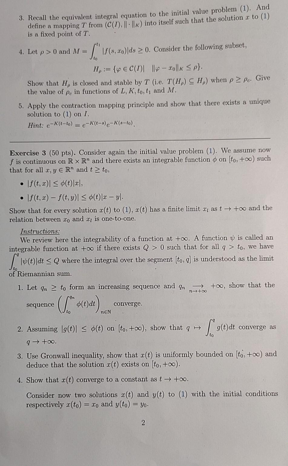 Solved Exercise 1(30pts). Let W⊆Rn,A⊆W be a compact set and | Chegg.com
