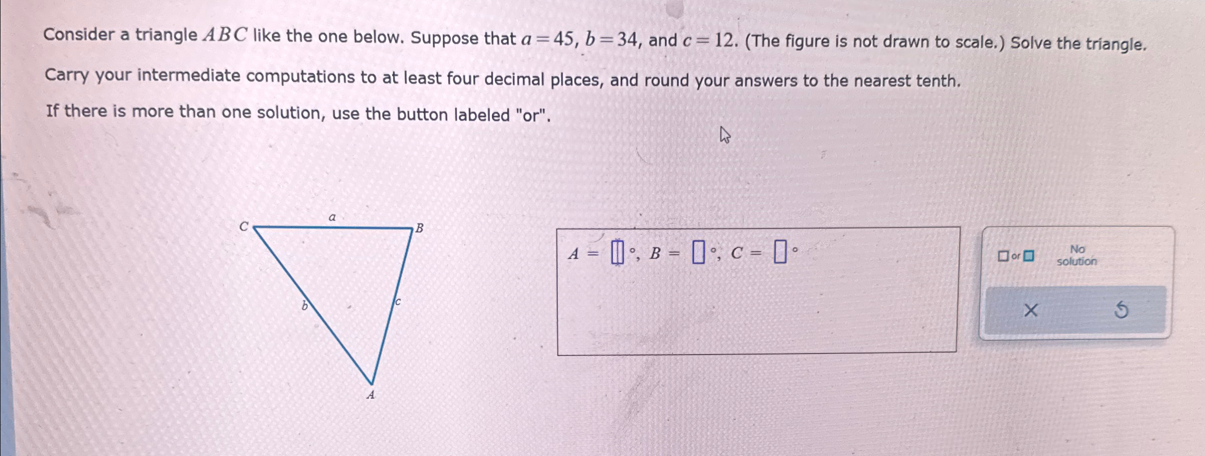 Solved Consider a triangle ABC like the one below. Suppose | Chegg.com