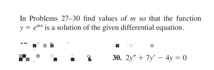 Solved In Problems 27-30 find values of m so that the | Chegg.com