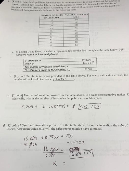 Solved 5. 16 points) A local moving company has collected | Chegg.com