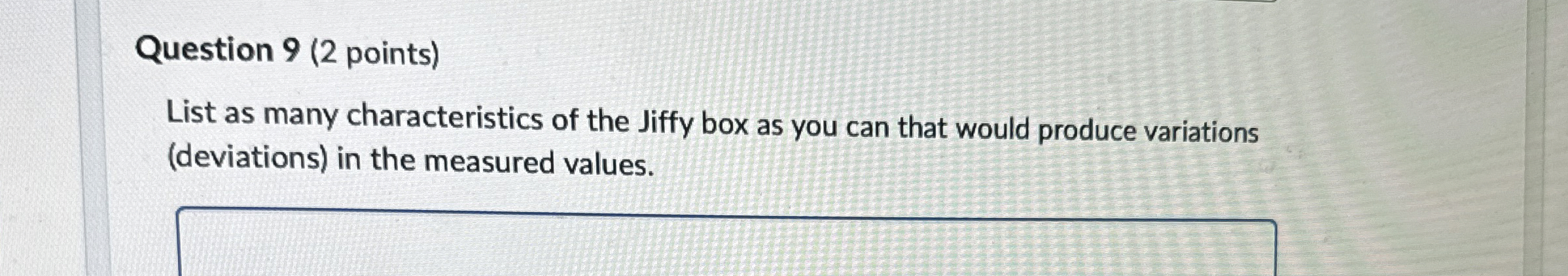 Solved Question 9 (2 ﻿points)List as many characteristics of | Chegg.com