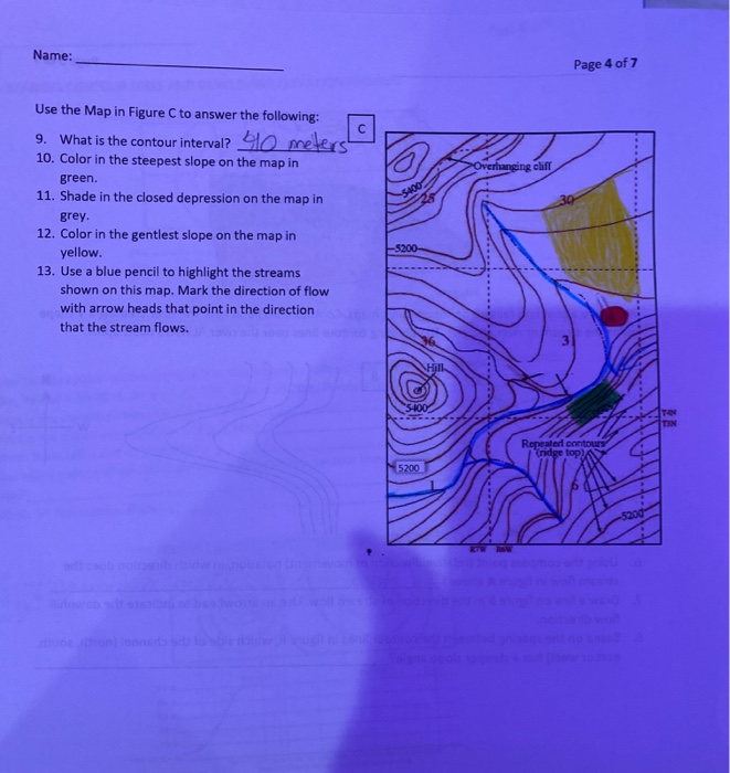 Solved PART B-READING CONTOUR LINES AND DEVELOPING ELEVATION | Chegg.com
