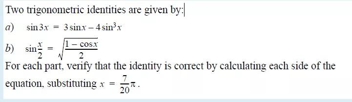 Solved Two trigonometric identities are given by: a) sin 3x | Chegg.com