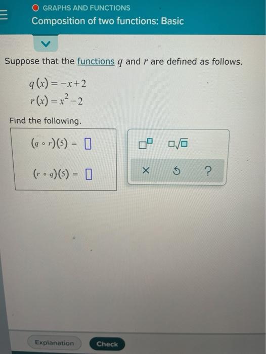 Solved O GRAPHS AND FUNCTIONS Composition of two functions: | Chegg.com